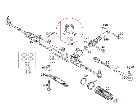 Mercedes W164/W203/W204/W211/W212/W221 Direksiyon Kutusu Basınç Müşürü ...