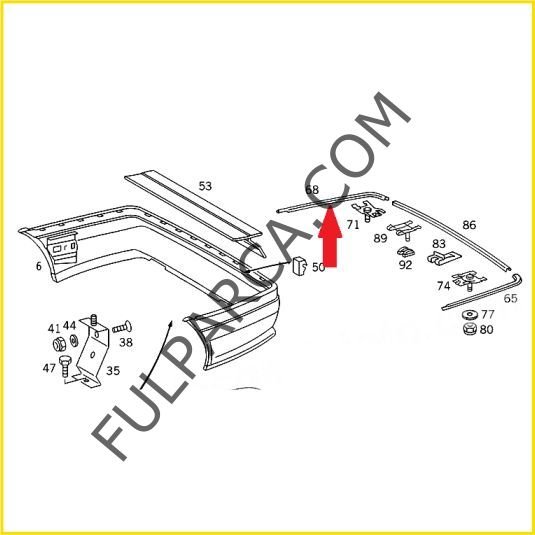 Mercedes W202 Arka Tampon Nikelajı - Yan Sanayi - Kaporta-Kilit-Ayna ...